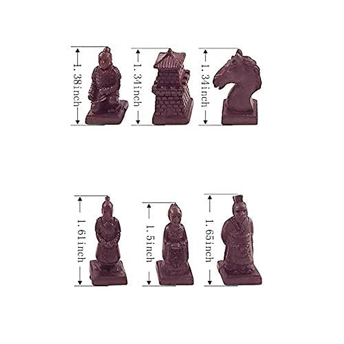 Ireav Retro Terracotta Warriors Chess Set for Kids and Adults Classic Family Board Game with Folding Wooden Chessboard 3D Resin Chess Pieces and Storage Slots (10.23×10.23 inch)