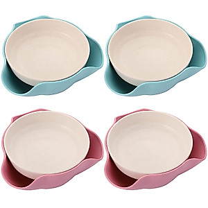 Cedilis 4 Pack Pistachio Bowl, Double Peanut Bowl with Seeds Shell Storage, Wheat Straw Snack Serving Dish for Sunflower Seeds, Edamame, Nuts Fruits