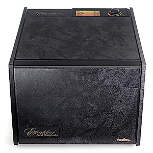 Excalibur 3900B Electric Food Dehydrator Machine with Adjustable Thermostat Accurate Temperature Control and Fast Drying, 600 W, 9 Trays, Black