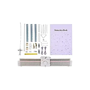 Knitting Machine, LK150 6.5mm Mid Gauge 150 Stitches Portable Plastic Domestic Smart Weaving Set with Accessories for Sock Hat Scarf, Hand Sweater Knitting Machine Kit for Kids
