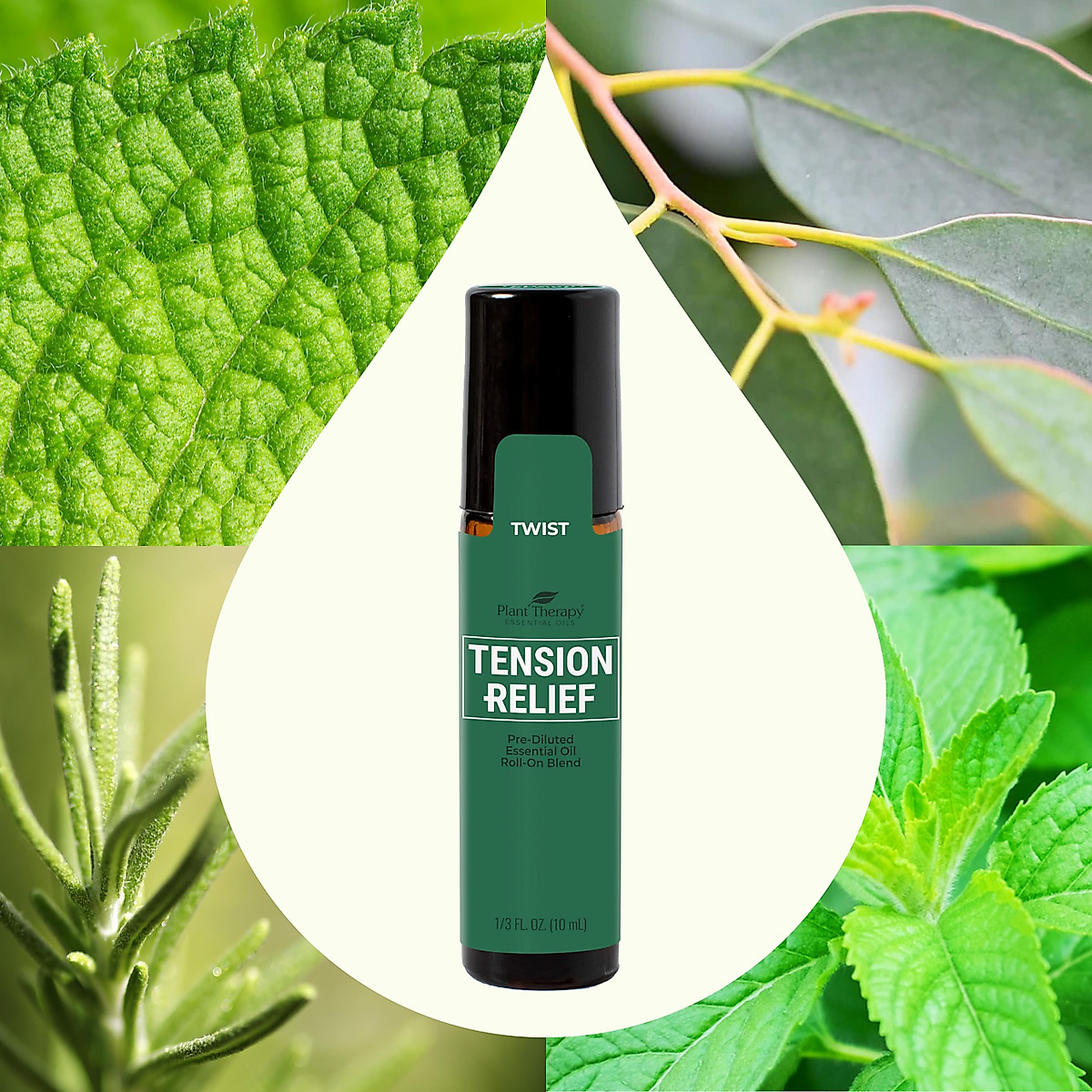 Plant Therapy Tension Relief Essential Oil Blend Pre-Diluted Roll-On 10 mL (1/3 oz) 100% Pure, Therapeutic Grade Essential Oils Diluted in Fractionated Coconut Oil