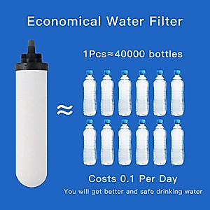 FACHIOO 2PCS 7" Super Sterasyl Ceramic Filter, Replacement Filters Candle Activated Carbon for ProOne® Countertop Gravity Water Filter System, Household Water Bucket,Water Cooler Filtration Systems