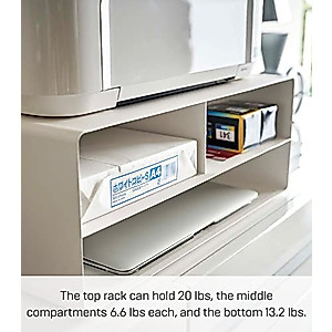 Yamazaki Home Desktop Printer Stand - Computer Accessory Office Organizer, Steel, Minimal Assembly Req.