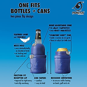 MONSTER COOLER 3-in-1 ONLY Lightweight and adjustable Can/Bottle Cooler | Indestructible | Fits odd Bottle Shapes and Sizes | for ice cold Hard Seltzer, Beer, Soda (Conch Shell- Pink, Single)