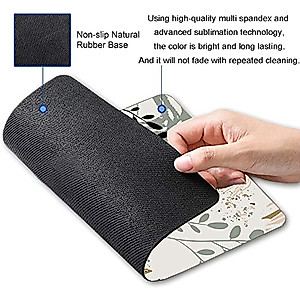 SANWUMIAN Mouse Pad, Mouse Pad with Abstract Art Design, Square Mouse Mat Waterproof Mousepad Non-Slip Rubber Base Mouse Pads for Office Laptop, Modern Boho Leaves