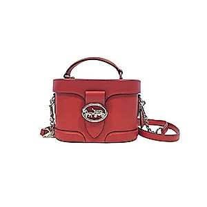 COACH Womens Georgie Gem Crossbody In Pebble Leather (Bright Red)