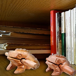 YARIN Wooden Frog Rasp Musical Instruments Wood Handcraft Instrument Tone Block Guiro Frog Sound Maker (1 Frog= 4")