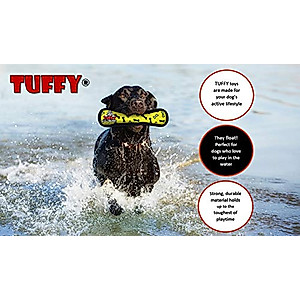 TUFFY - World's Tuffest Soft Dog Toy - Junior 3 Way Tug - Squeakers - Multiple Layers. Made Durable, Strong & Tough. Interactive Play (Tug,Toss & Fetch). Machine Washable & Floats (Combo 2 Pack)