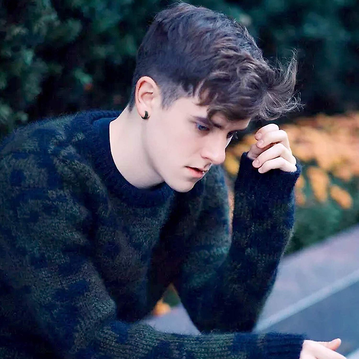 Stainless Steel Hoop Earrings For Men's Women's,Silver/Gold/Black/Blue Hypoallergenic Round Huggie Earrings,Fashion Punk Earrings Piercing Jewelry,Simple Stylish Loop Earring,Gift for Him Her Birthday