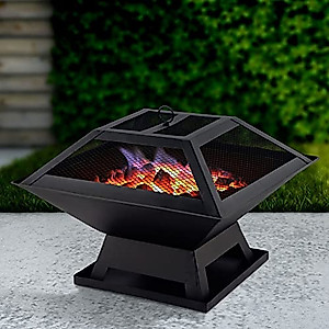 Modernisation Square BBQ Grill, Outdoor Heater Garden Outdoor Fireplace Portable Fire Pit, Contracted Barbecue Brazier Wood Stove