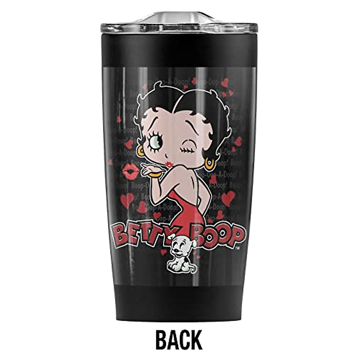 Logovision Betty Boop A Classic Kiss Stainless Steel Tumbler 20 oz Coffee Travel Mug/Cup, Vacuum Insulated & Double Wall with Leakproof Sliding Lid | Great for Hot Drinks and Cold Beverages