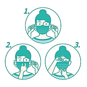 BYD CARE Single Use Disposable 3-Ply Mask, ASTM Level 3, Daily protection for men and women for Home, Office, School, Restaurants, Gyms, Outdoor and Indoor, Box of 50 PCs