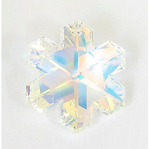 1 pc Austria Crystal 6704 Snowflake Charm Pendant Clear AB 30mm / Findings/Austrian Elements