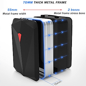 DUTUI 17.3 Inch Laptop Bag Backpack E-Sports Backpack Hard Shell Travel Backpack is Waterproof, Suitable for Travel/Gaming Lovers,Red