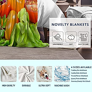 Lynnezilla Salad Throw Blanket Ultra Soft Plush Fluffy Flannel Blanket,Warm Cozy Bed Quilt Home Decor for Couch Sofa Bed All Season,80"x60" for Adults