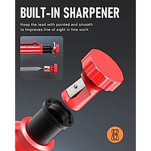 Nicpro 3 Pack Carpenter Pencil with Sharpener & Cap, Mechanical Carpenter Pencils with 39 Refills (Red, Black, Yellow), Deep Hole Marker Construction Heavy Duty Woodworking Pencils - With Case