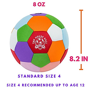 The House Ball - The Original Soft and Safe Indoor Soccer Ball Size 4 - Created for Inside Your Home and Yard - Fun Soccer Gift - Won't Scuff Your Walls and is Quiet - Perfect Kids Soccer Ball