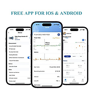 Babytone Baby Sleep Monitor with Base Station, Infant Breathing Monitor, Tracks Oxygen Level, Heart Rate and Movement, Smart Sock Foot Monitor with Free App Report, Fits Newborn 0 to 3 Years Old