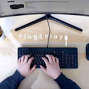 Perixx PERIBOARD-220H US, Wired Compact USB Keyboard with 2 Hubs - Build-in Numeric Keypad - Black - US English Layout, (11506)