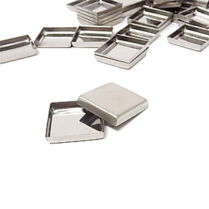 Honbay 56PCS Metal Empty Square Metal Pans Make Up Tins Eyeshadow Blush Lipstick Organizer for Cosmetic Palettes (26mm, Height: 5mm)