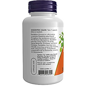 NOW Supplements, Dandelion Root (Taraxacum officinale) 500 mg, Herbal Supplement, For Dietary, 100 Veg Capsules