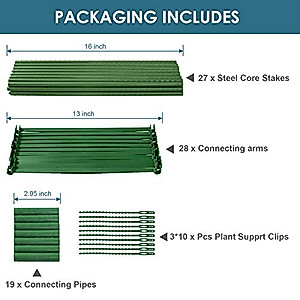 BEAUTYFLOWER Tomato Cages ,3 Packs Plants Support Stakes 4 Feet High Adjustable Assembled Vertical Climbing Plants, Garden Vegetable Trellis.