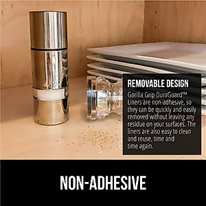 Gorilla Grip Non Adhesive, Waterproof, Durable Ribbed Drawer Liner, Easy to Trim, Reusable, Strong Grip Liners for Drawers, Kitchen Cabinets, Desk Storage, Shelf Organization, 12x20, Clear