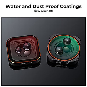 K&F Concept ND Filter Set Compatible with GoPro Hero12, Hero11, Hero10, Hero9 Black, 6 Pack (CPL/ND8/ND16/ND32/ND64/ND1000) Hero 9/10/11/12 Action Camera Accessory Neutral Density Polarizer Filter Kit