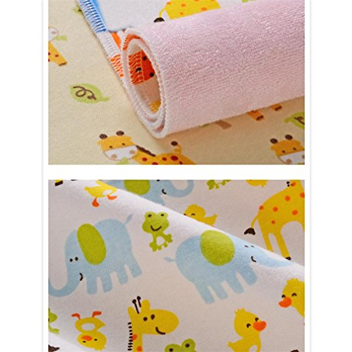 Monvecle 4pcs Pack Baby Infant Waterproof Cotton Changing Pads Washable Resuable Diapers Liners Mats (4pcs Pack-18"x12")