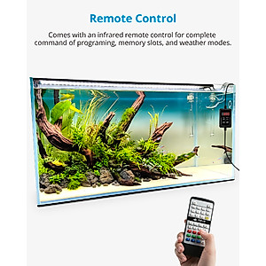 NICREW RGB+W 24/7 LED Aquarium Light with Controller, Full Spectrum Fish Tank Light for Planted Freshwater Tanks, Planted Aquarium Light with Extendable Brackets to 12-18 Inches, 12 Watts