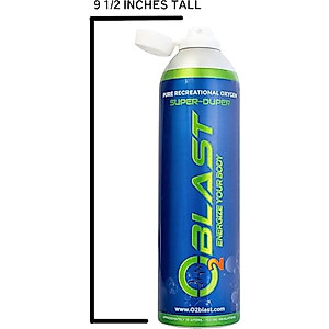 O2 Blast Oxygen Cans, 10 Liter 6 Pack Pure Oxygen Canisters with Sanitary Flip Top Cap, Portable Supplemental Oxygen for Breathing & High Altitude, Reduce Recovery Time & Increase Oxygen Levels.