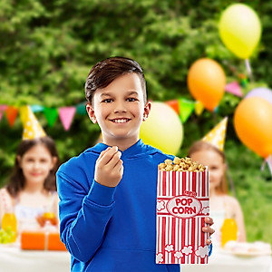 300 Pcs Popcorn Bags Paper Grease Resistant Popcorn Bags Disposable Red and White Striped Popcorn Container for Family Movie Night Movie Party Carnival Theater Popcorn Machine (1 oz)