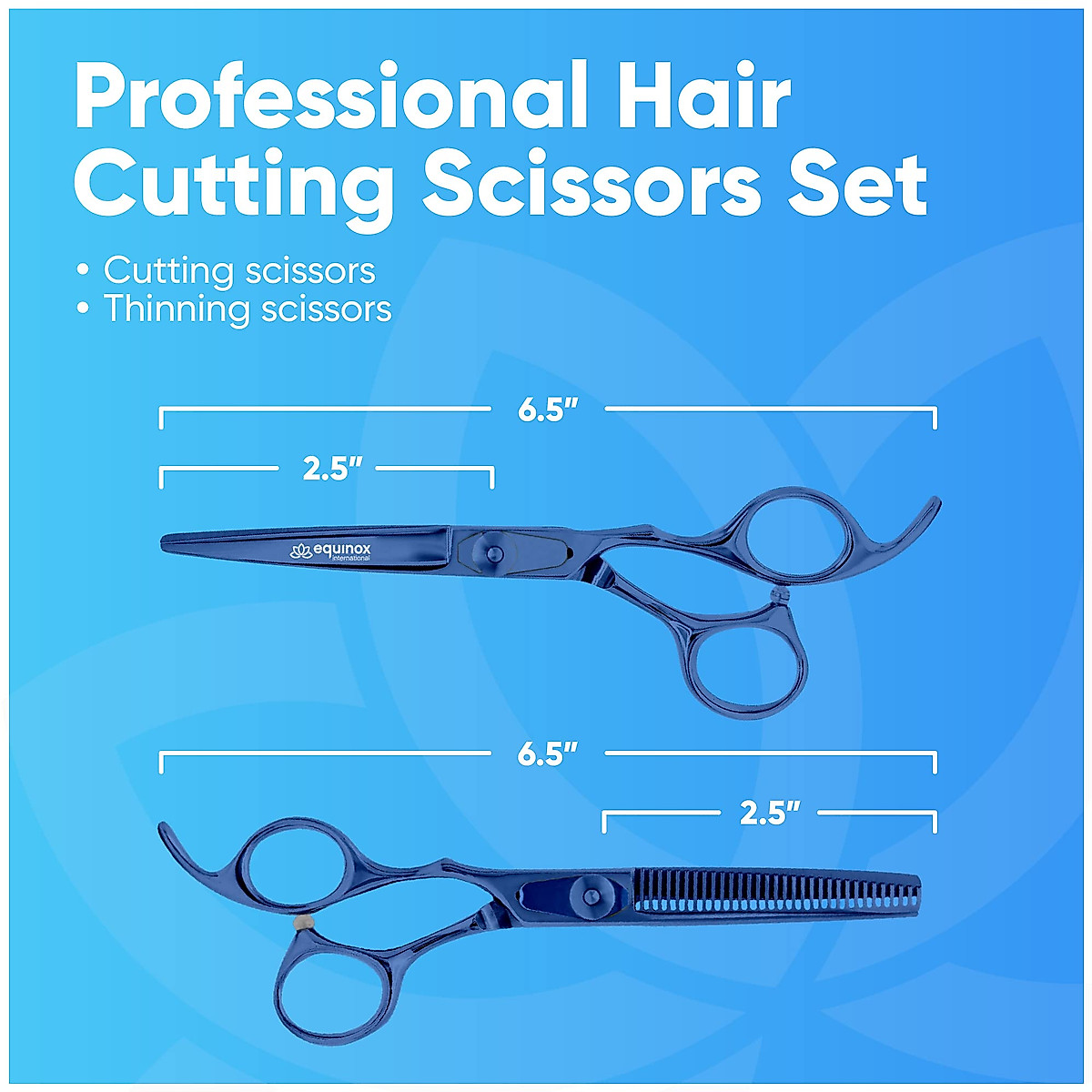 Equinox Professional Hair Scissors Set - Barber & Thinning Shears for Cutting & Grooming, Premium Japanese Stainless Steel Scissors