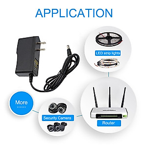 COOLM AC to DC 12V 500mA Power Supply Adapter 100-240V 50 60hz to 12V 0.5A Charger 6W 5.5mm x 2.5mm DC Plug for CCTV Security Camera Router
