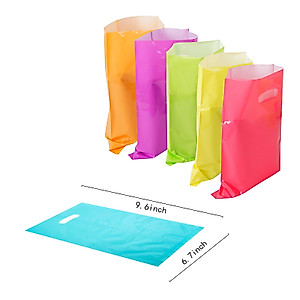 HABILE 48 Pack Plastic Party Favor Bags, Rainbow Gift Bags With Assoted Colors For Many Occasions