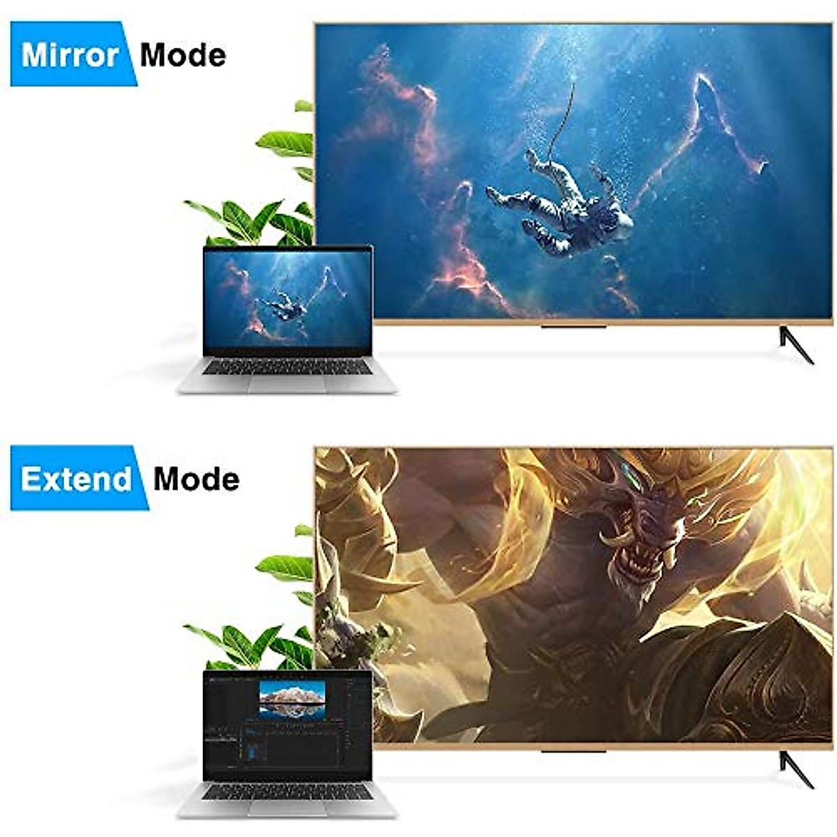 Bonzon BR DisplayPort to HDMI Adapter, Portable, Transmits HD Audio and Video, Supports 1920x1200 / 1080P, Gold-Plated Connectors