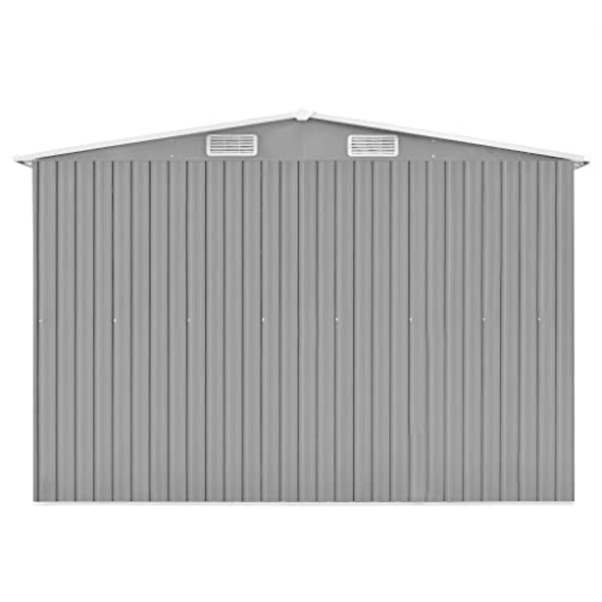 CHARMMA Outdoor Garden Storage Shed with Sliding Doors and Vents Galvanized Steel Outdoor Tool Shed Pool Supplies Organizer Gray for Patio, Backyard, Lawn 9'x32'x6' (W x D x H)