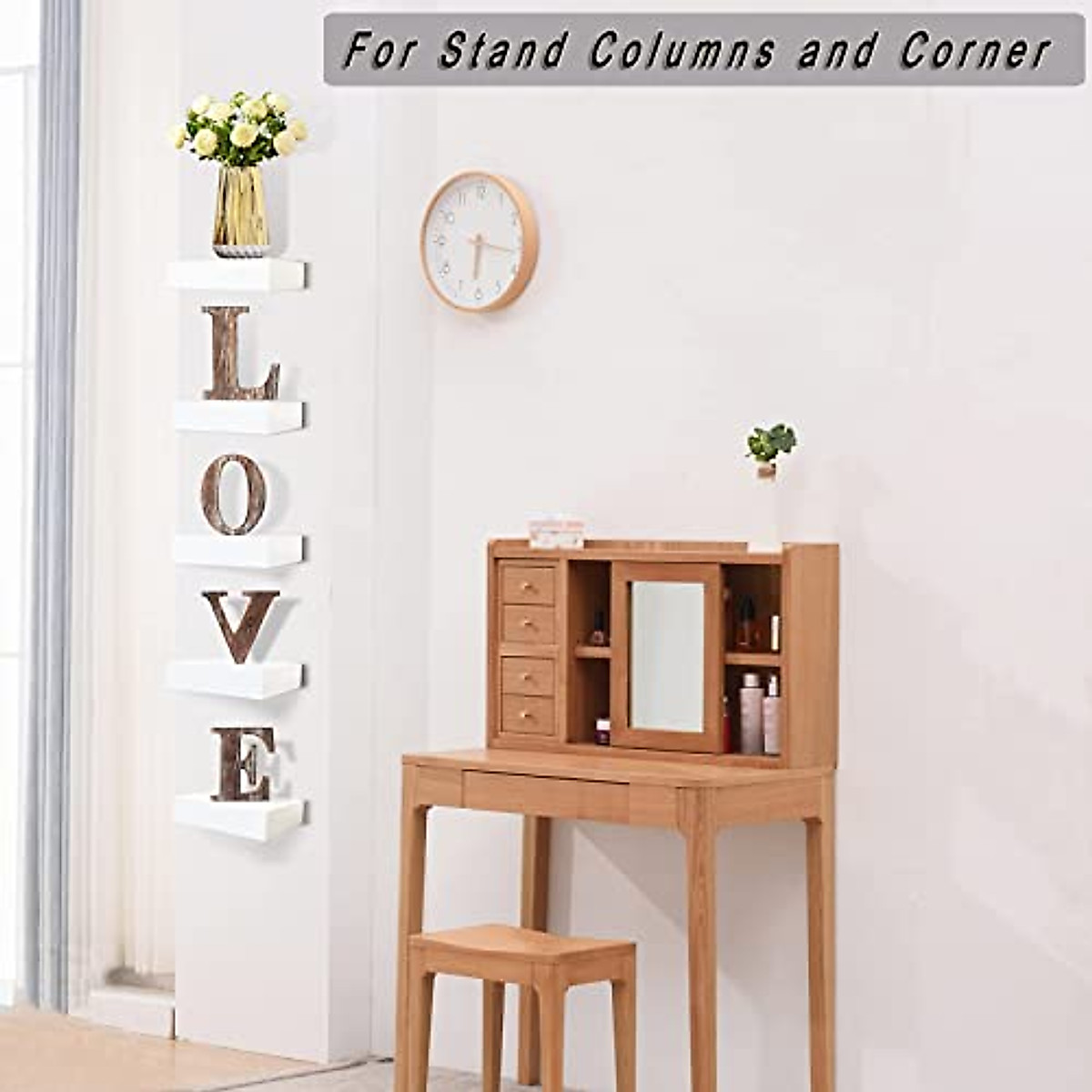 HAO Small Floating Shelf 6 inch Wall Mounted Mini Hanging Display Shelves for Living Room Bedroom Bathroom Set of 3 White