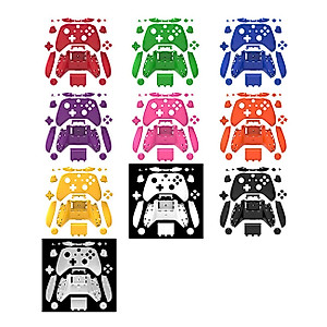 SN-RIGGOR Replacement Housing Full Shell Set Full Buttons Set Faceplates ABXY Buttons RB LB Bumpers for Xbox One S Slim Controller (3.5 mm Headphone Jack) S Controller Repair Parts (Green)
