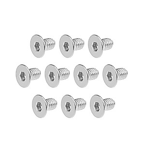 uxcell M6x10mm Flat Head Machine Screws Inner Hex Screw 304 Stainless Steel Fasteners Bolts 20Pcs
