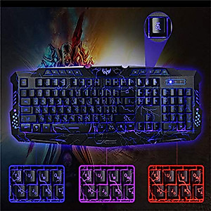 FAIYIWO Excelvan M-200 3 Colors Backlight Wired Gaming Keyboard Fire Cracks FAIYIWO