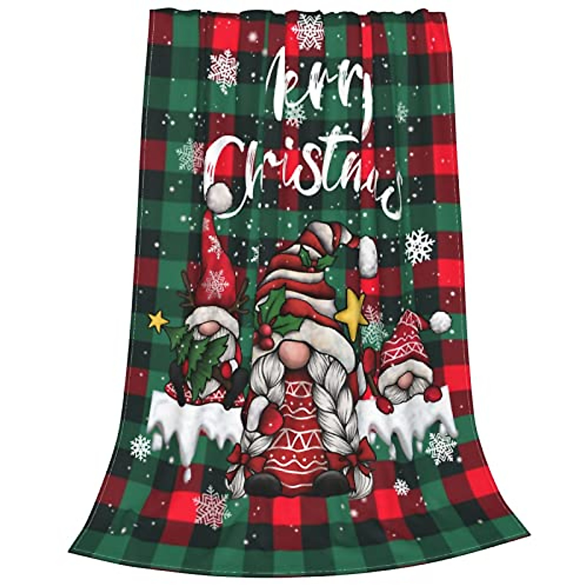 Merry Christmas Flannel Throw Blankets Merry Winter Snowflakes Bed Blanket 60"x50"