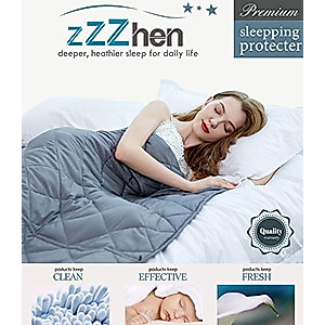 ZZZhen Weighted Blanket - High Breathability - 48''72'' 15LB - Premium Heavy Blankets - Calm Sleeping for Adult and Kids, Durable Quilts and Quality Construction