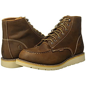 Carhartt Men's 6" Waterproof Moc Toe Casual Wedge Work Boot, Brown, 9 M US