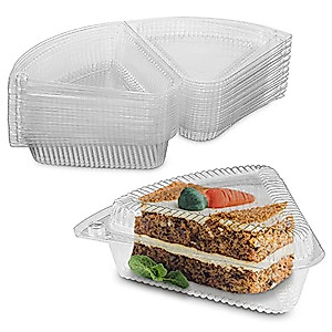 MT Products Hinged Medium Shallow Plastic Pie/Cheesecake/Cake Slice Container for 9 inch Pies Pack of 20