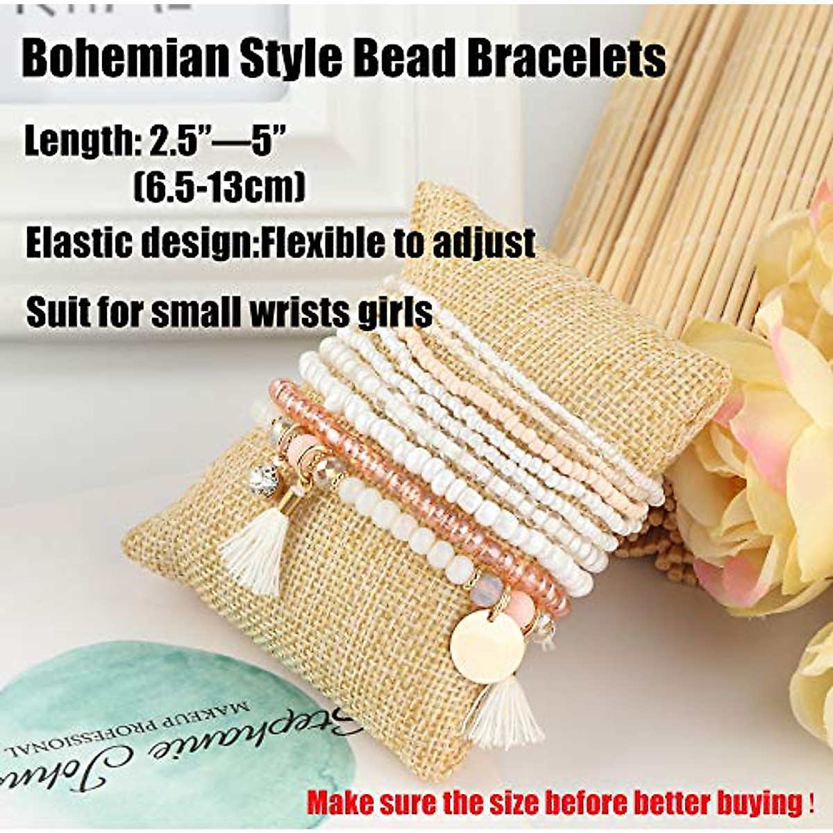 MILACOLATO 6Sets Boho Bead Bracelets Set Multilayered Stackable Bracelets Comfortable Stretch Bracelets Multicolor Bohemian Charm Bracelets for Women Girls