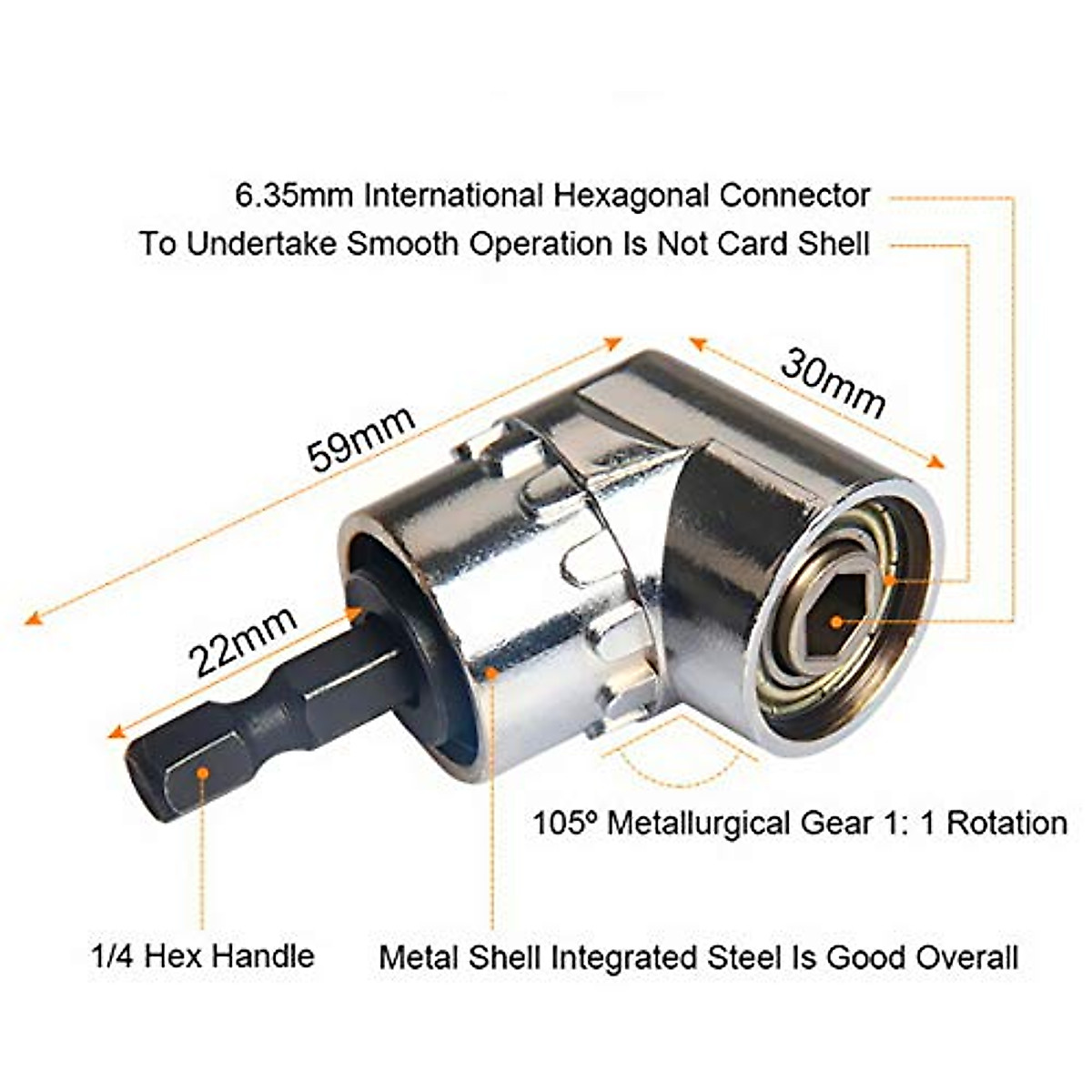 CIGOTU Impact Grade Power Hand Tools Driver Sockets Adapter Extension Set, 3Pcs 1/4 3/8 1/2" Hex Shank Drill Nut Driver Bit Set + 105 Degree Right Angle Driver Extension Screwdriver Drill Attachment