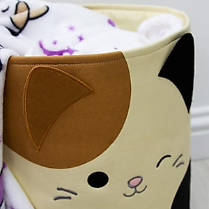 Character World Squishmallows Official Storage Bin | Cam Cat Design, Toy Box Laundry Basket | Organiser For Children's Bedroom, Kids Playroom | 38 x 31 x 31cm Cotton Canvas