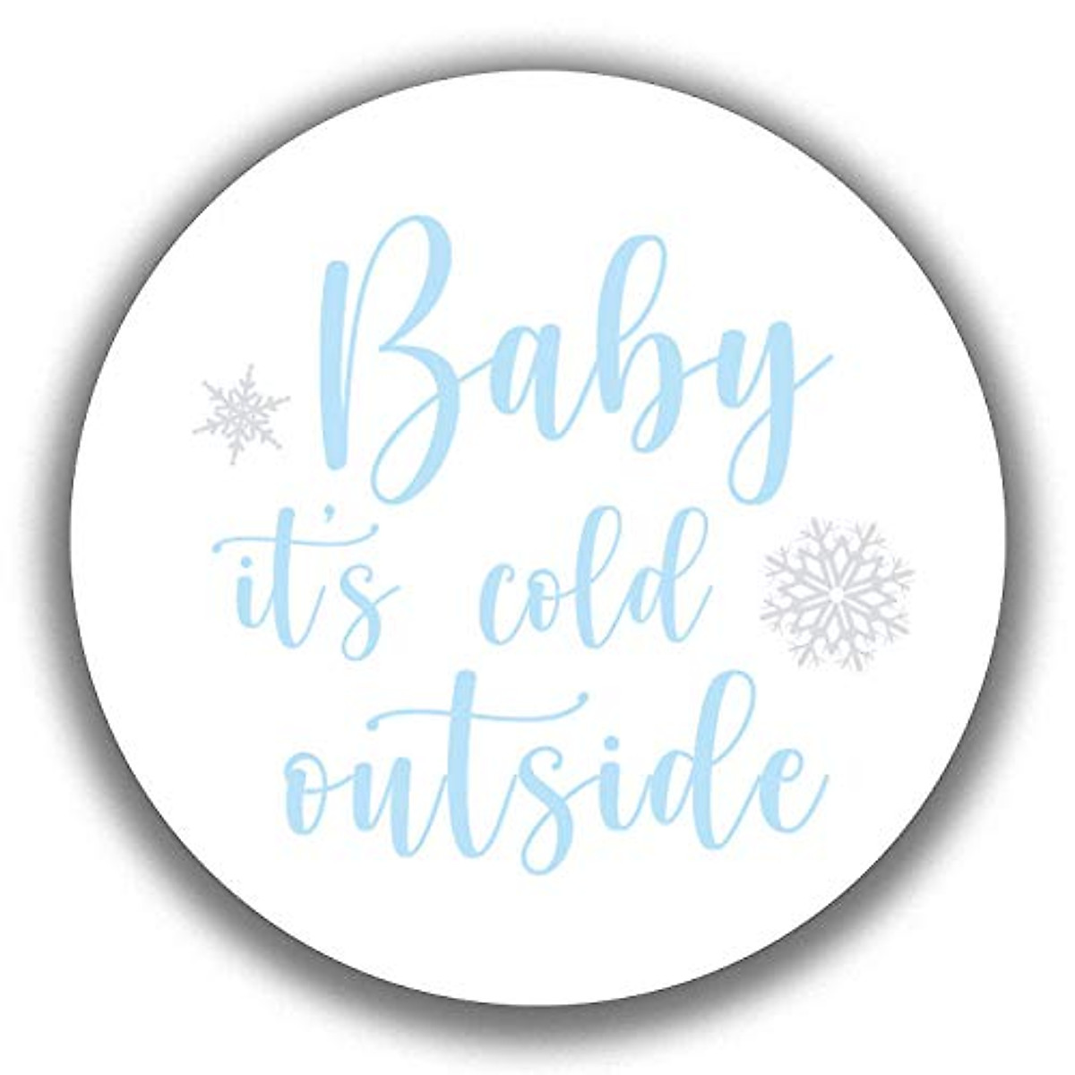 2" Round Baby It's Cold Outside Stickers (40 Labels) (Blue)