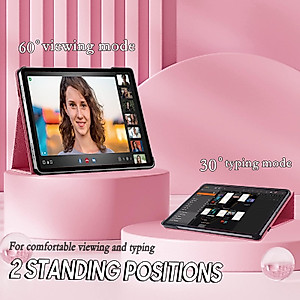 CASZONE Case for iPad Air 13 inch 2024 iPad Pro 12.9 6th/5th/4th/3rd Gen.iPad Pro12.9/Air13 Glitter Case Support Pencil Charging with Folio Kickstand Slim Smart Cover Auto Sleep/Wake,Hand Strap Pink